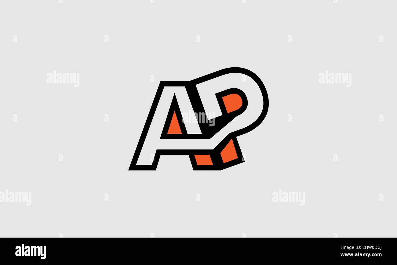 Bold letter AP creative design with colors inside it Stock Vector Image ...