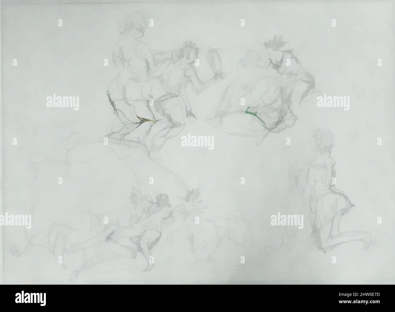 Art inspired by Waiting for Visitors, 1916, Graphite on paper, H. 10-1/ ...