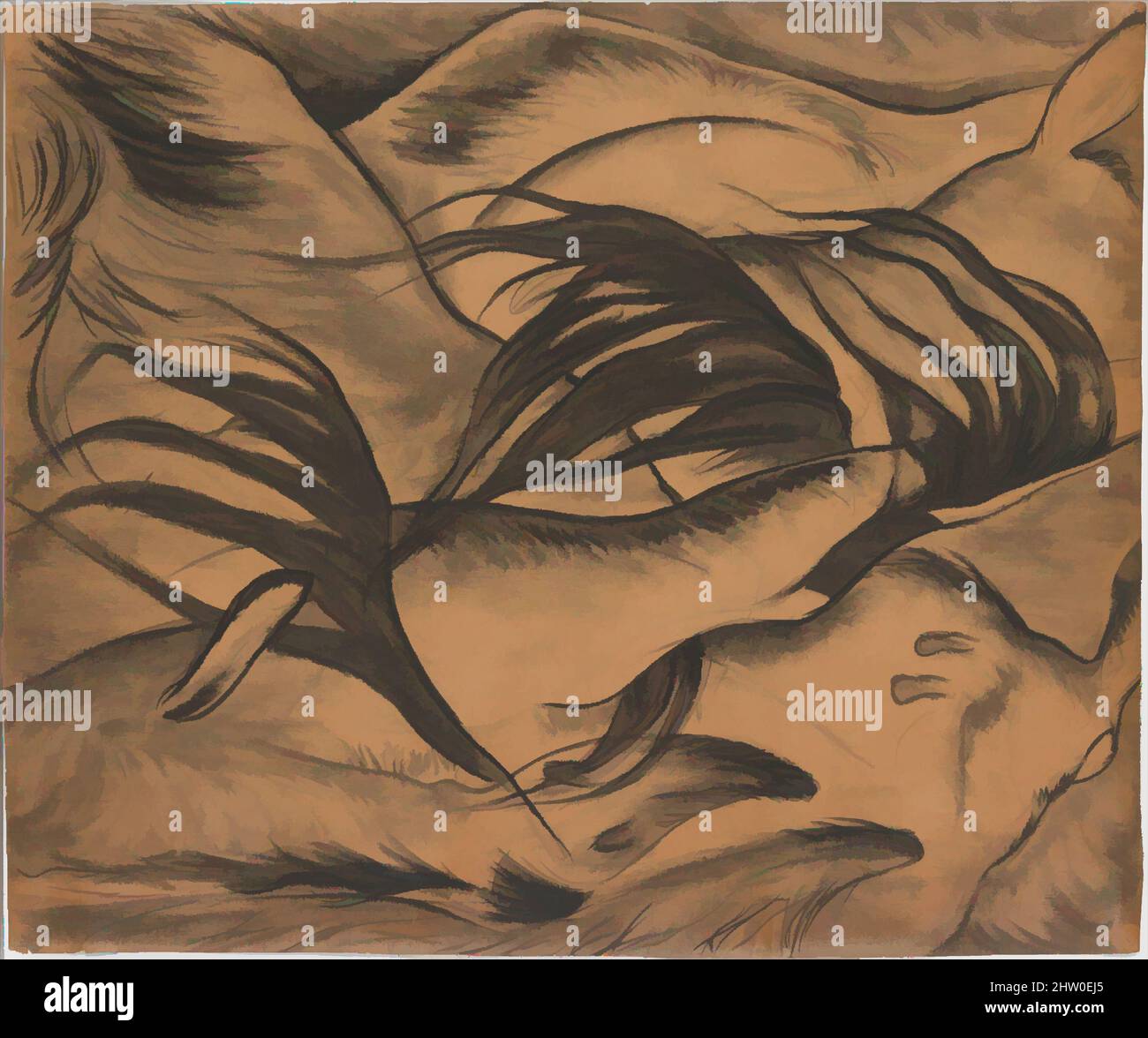 Art inspired by Goats, 1922, Charcoal on paper, 17 3/4 x 21 1/4 in. (45 ...