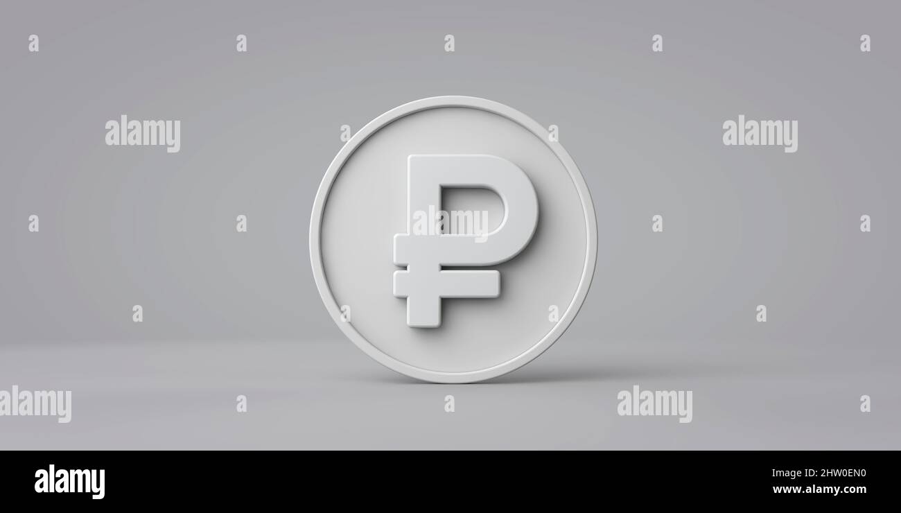 russian ruble currency coin symbol. 3D Rendering Stock Photo - Alamy