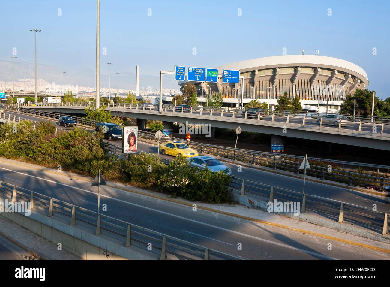 Greece, Athens, elevated roadway, architecture Piraeus, Balkans ...