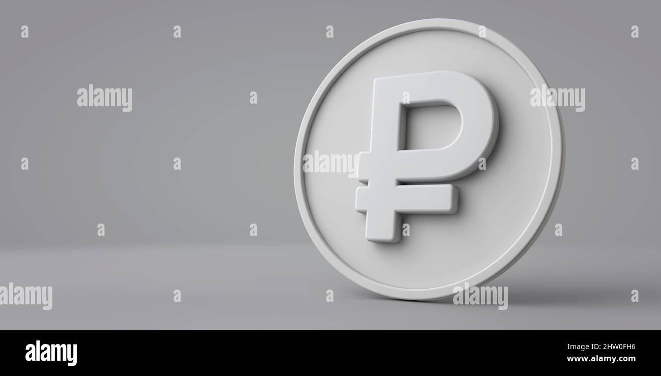 russian ruble currency coin symbol. 3D Rendering Stock Photo - Alamy