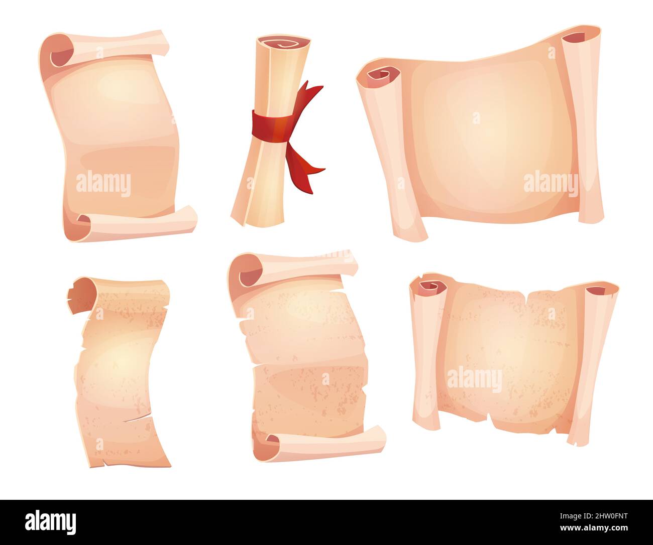 Ancient parchment, paper, scroll papyrus, old map with vintage texture ...