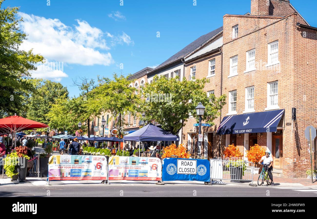 Alexandria, Virginia. King Street Scene during COVID-19 Pandemic ...