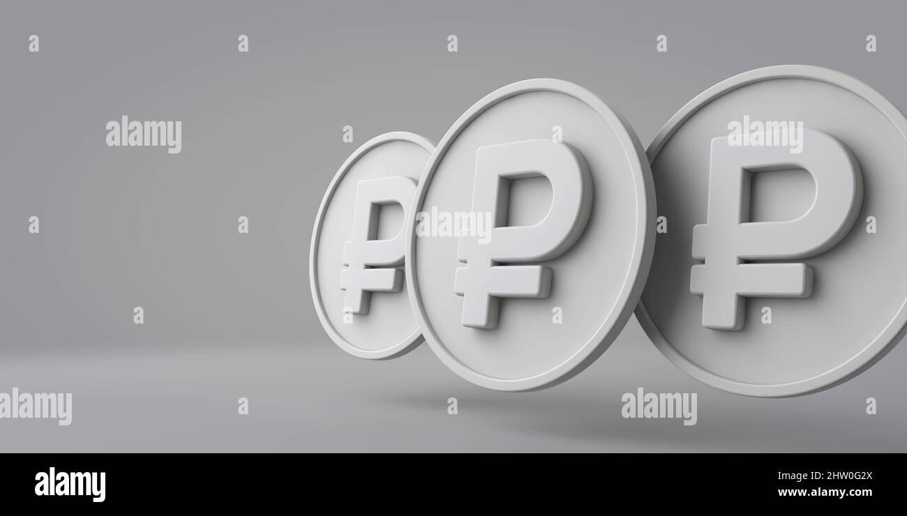 russian ruble currency coin symbol. 3D Rendering Stock Photo - Alamy