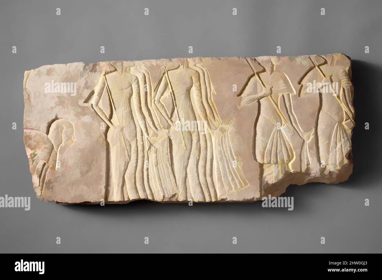 Art inspired by Male and Female Attendants, New Kingdom, Amarna Period ...