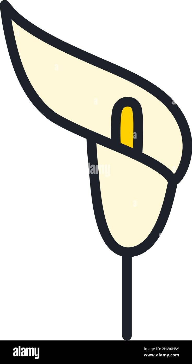Calla lily icon. Wedding flowers isolated vector icons Stock Vector ...