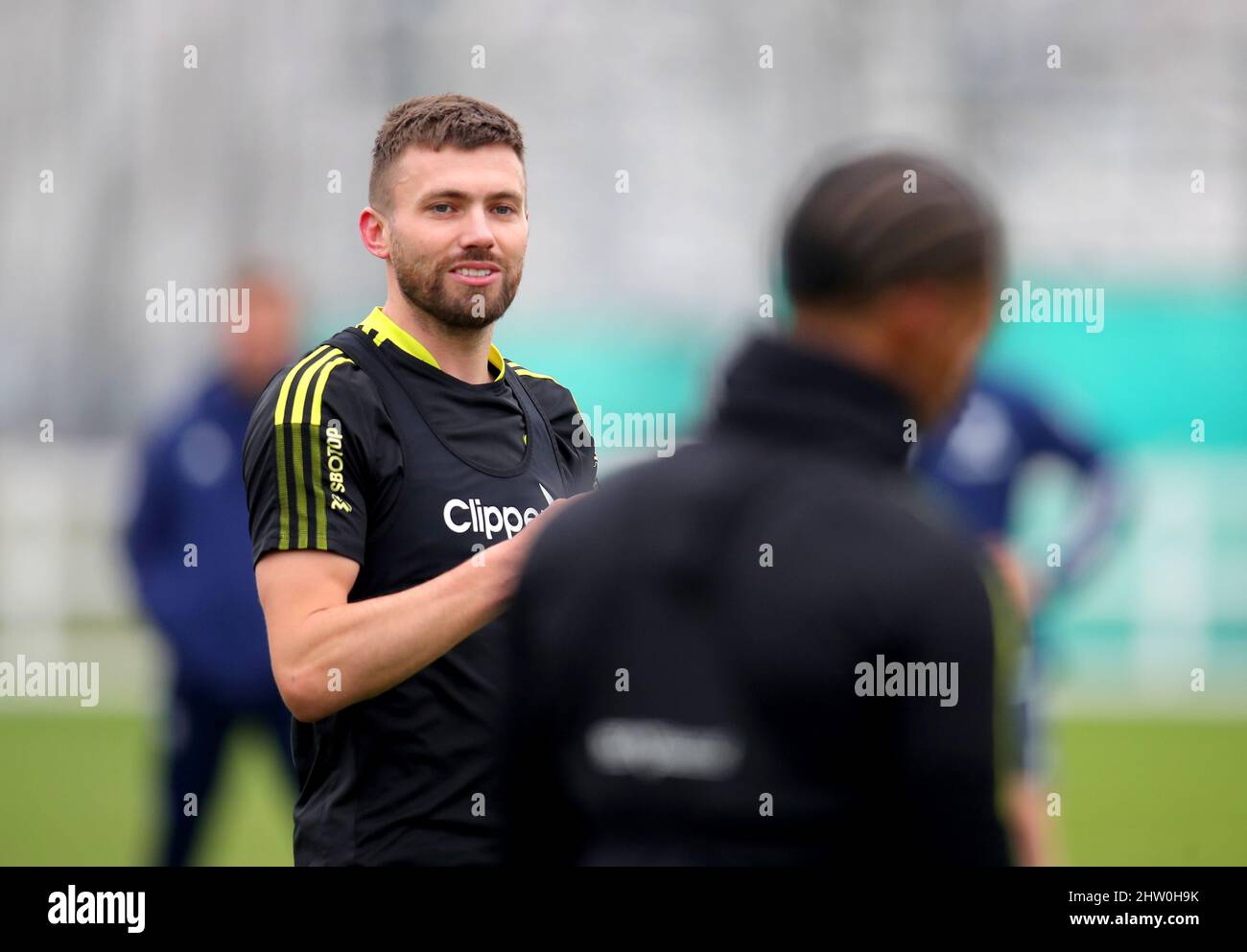 Leeds United's Stuart Dallas during a training session at Thorp Arch ...