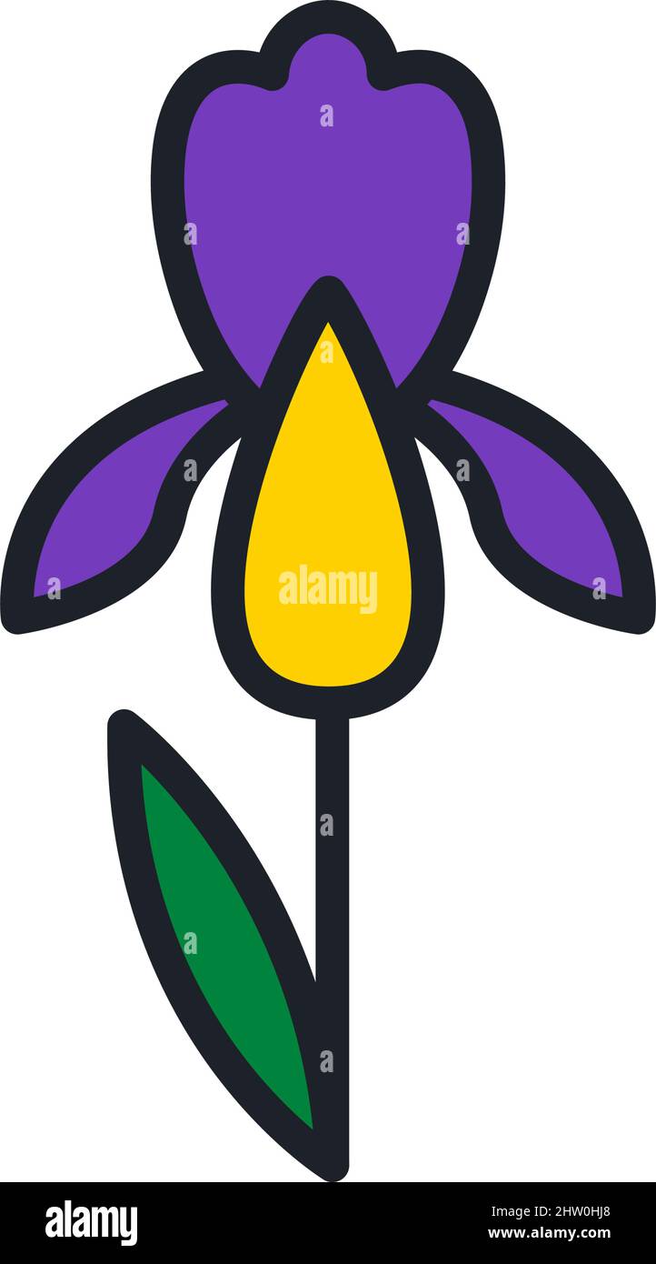 Iris flower icon. Garden flowers isolated vector icon Stock Vector ...