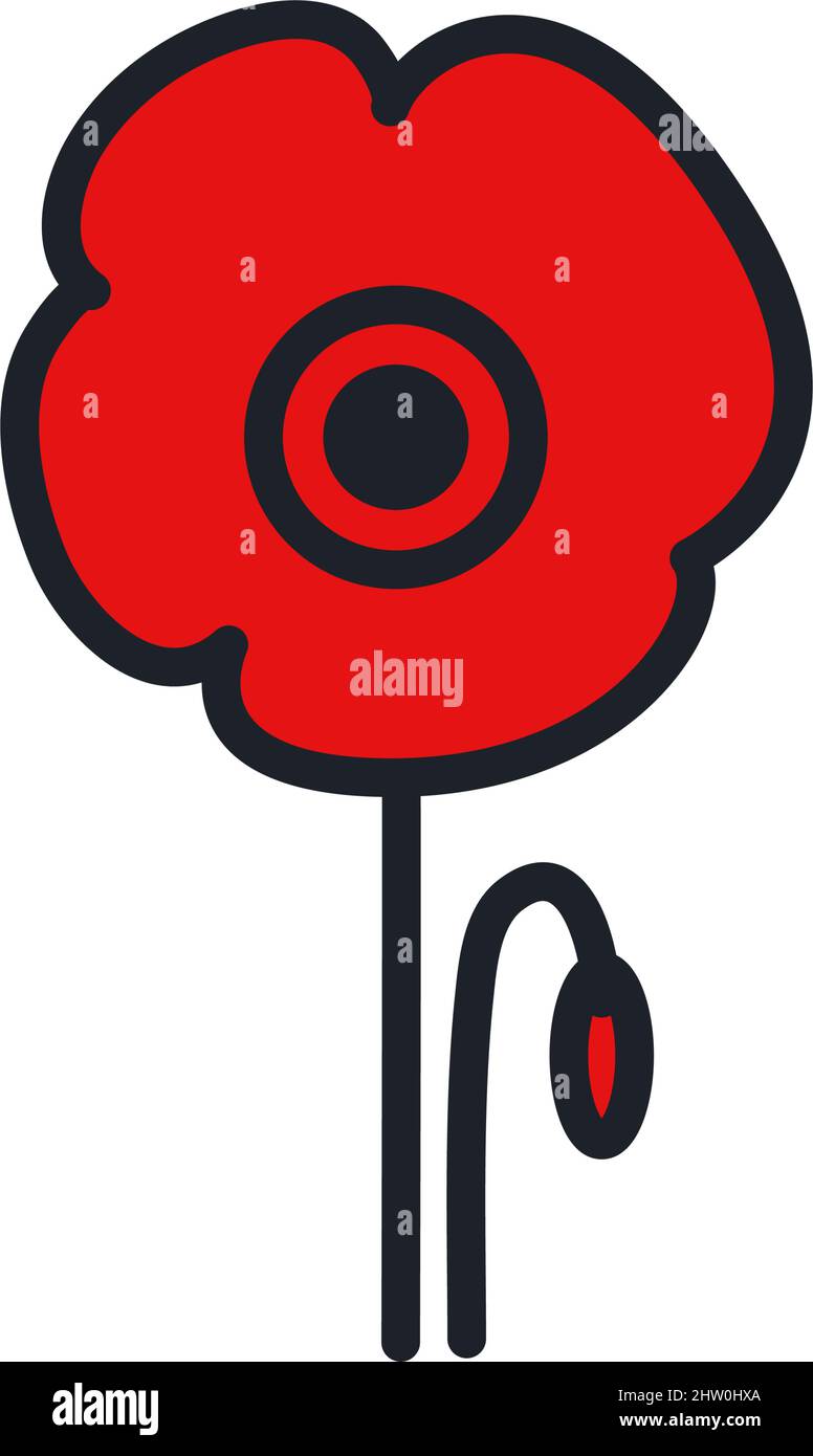 Poppy flower icon. Field flowers isolated vector icons Stock Vector ...