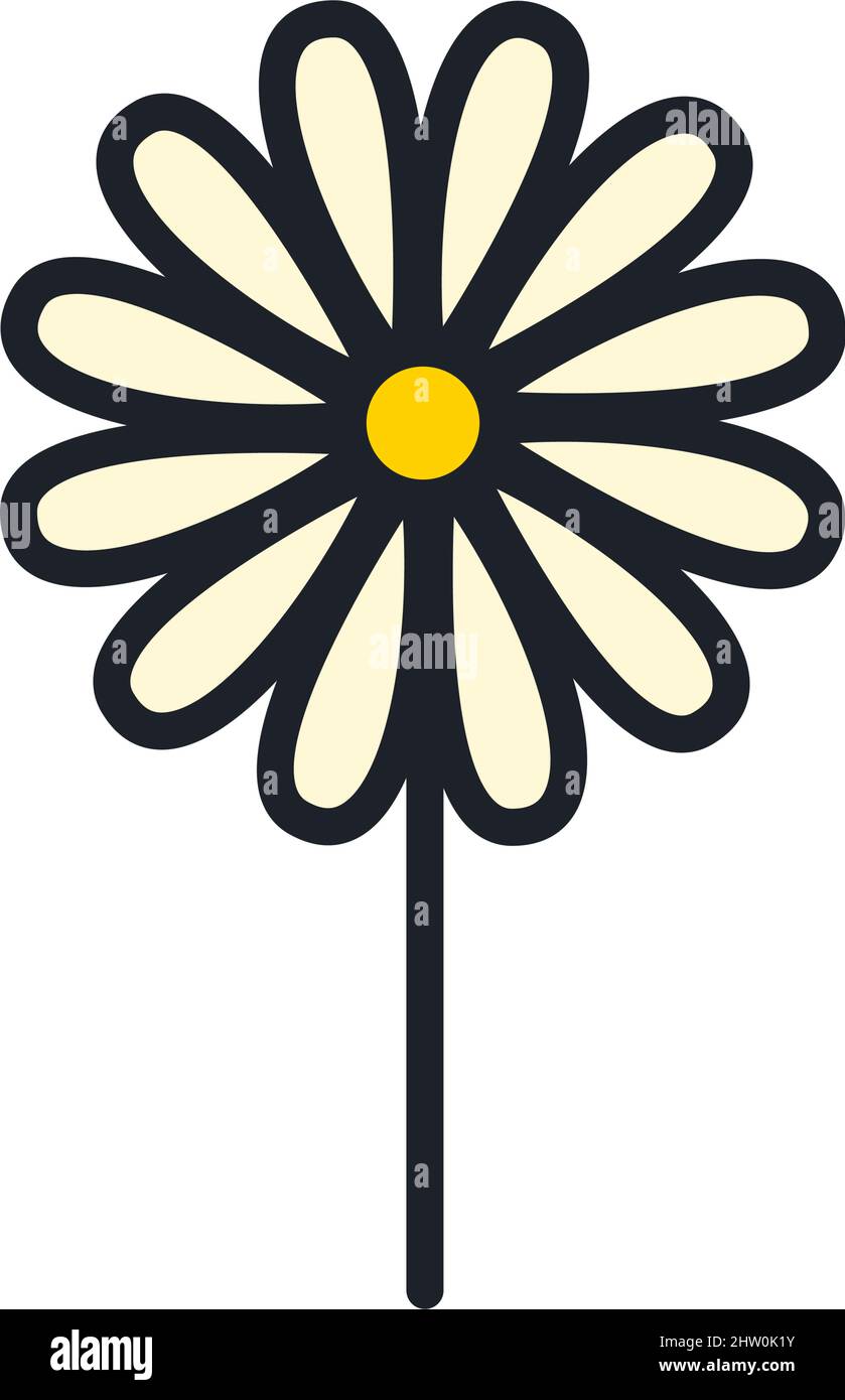 Chamomile icon. Vector isolated field flower icon Stock Vector Image ...