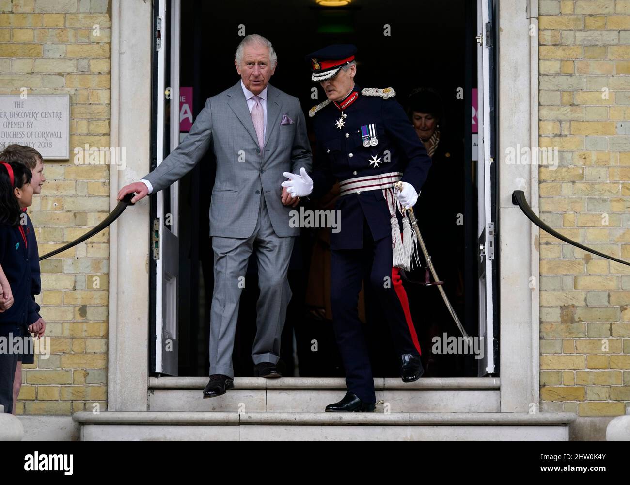 The Prince of Wales (left) chats with the Lord Lieutenant of Hampshire ...