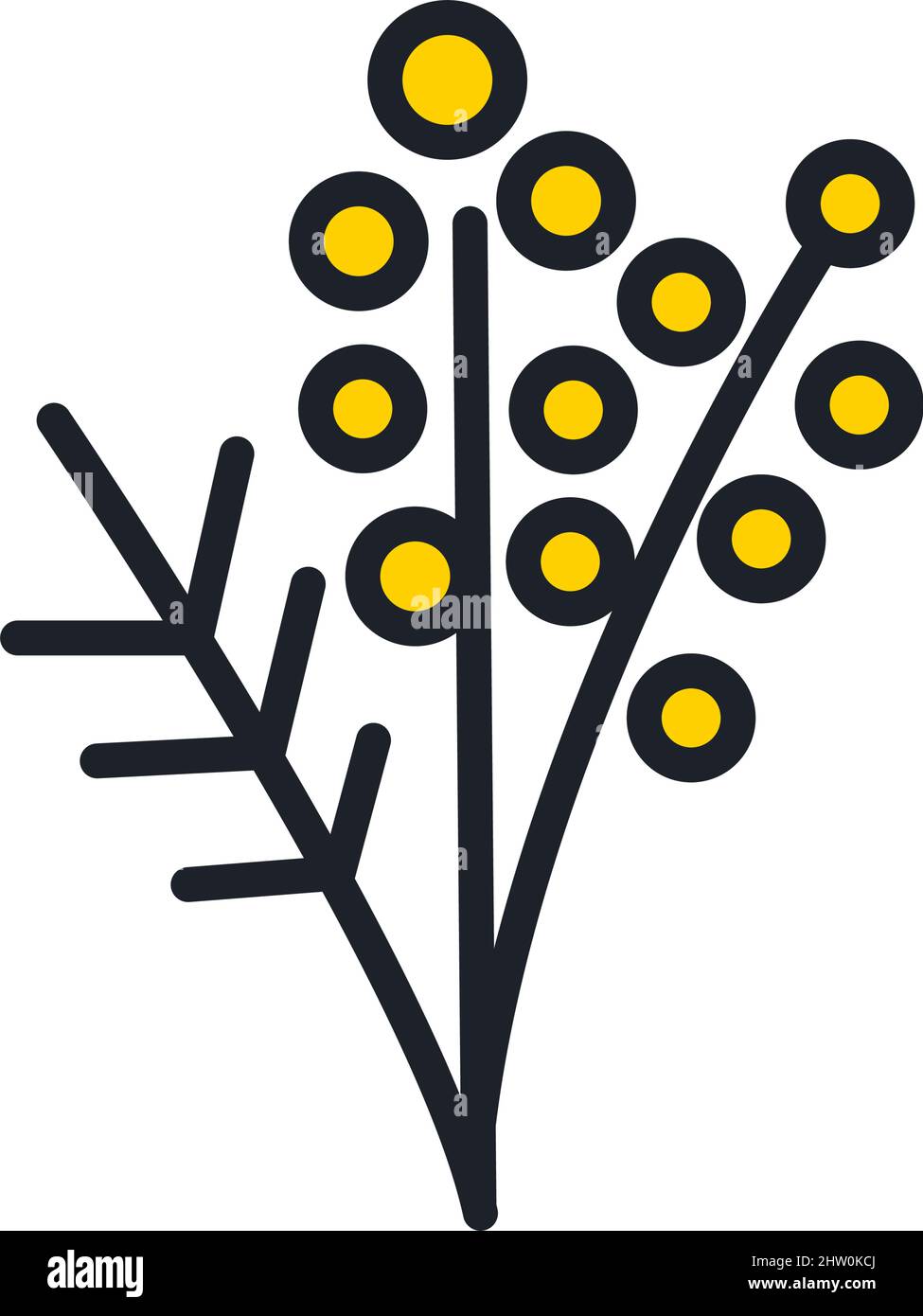 Mimosa icon. Spring flowers isolated vector icons Stock Vector Image ...