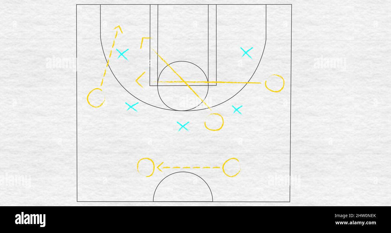 Image of drawing of game plan over white background Stock Photo - Alamy