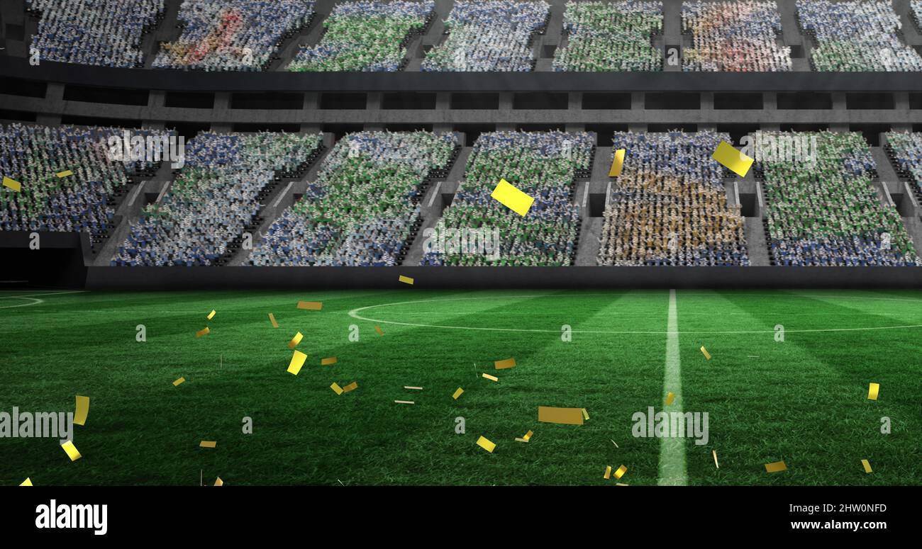 Golden confetti falling over digital hi-res stock photography and ...