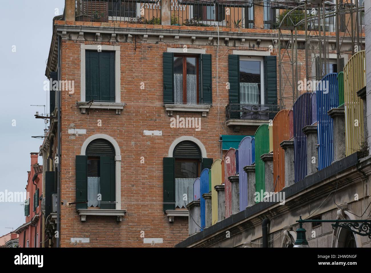 Colourful architecture in Venice in winter Stock Photo - Alamy