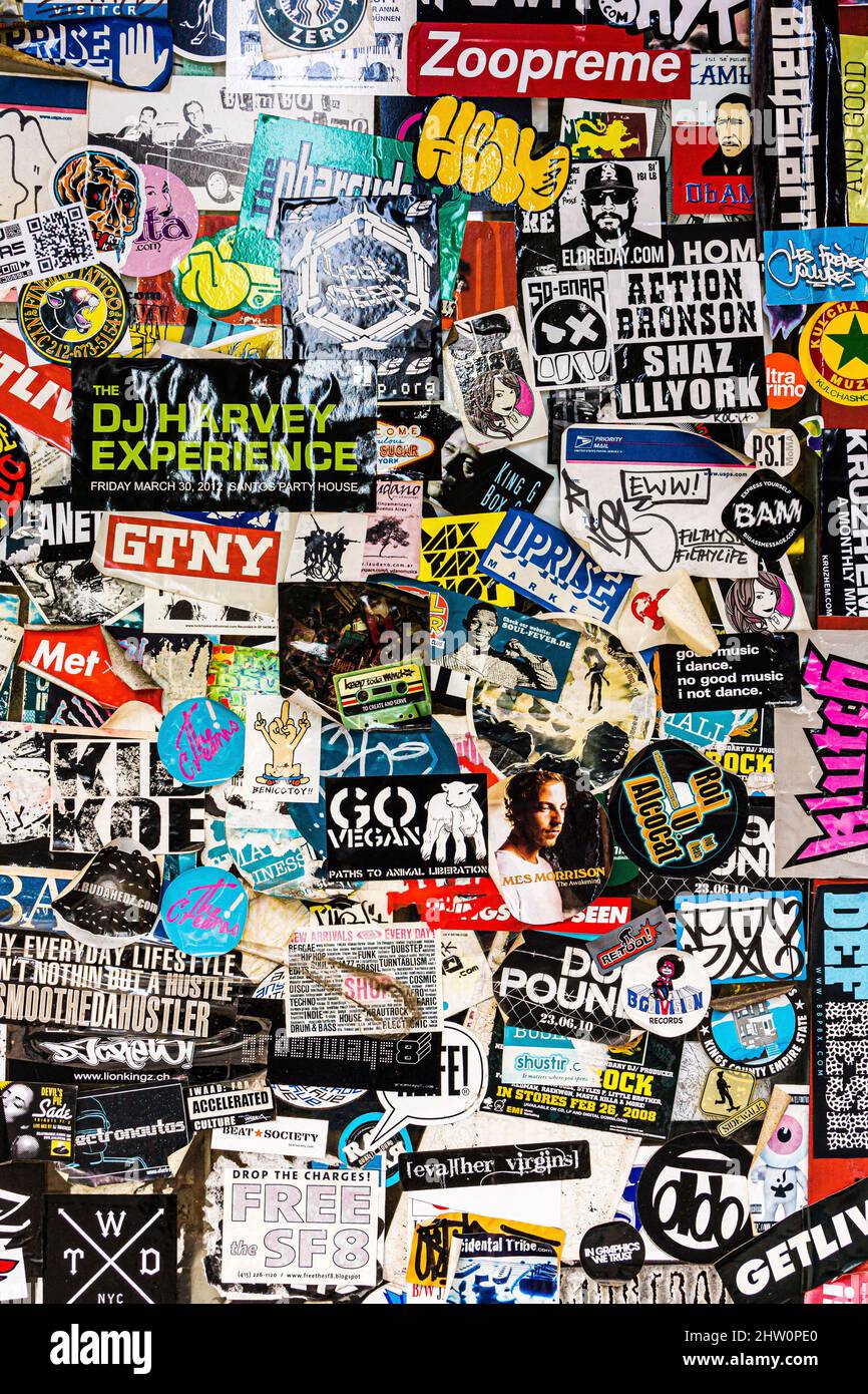 Stickers A-1 Record Shop East Village Manhattan New York, New York, USA ...