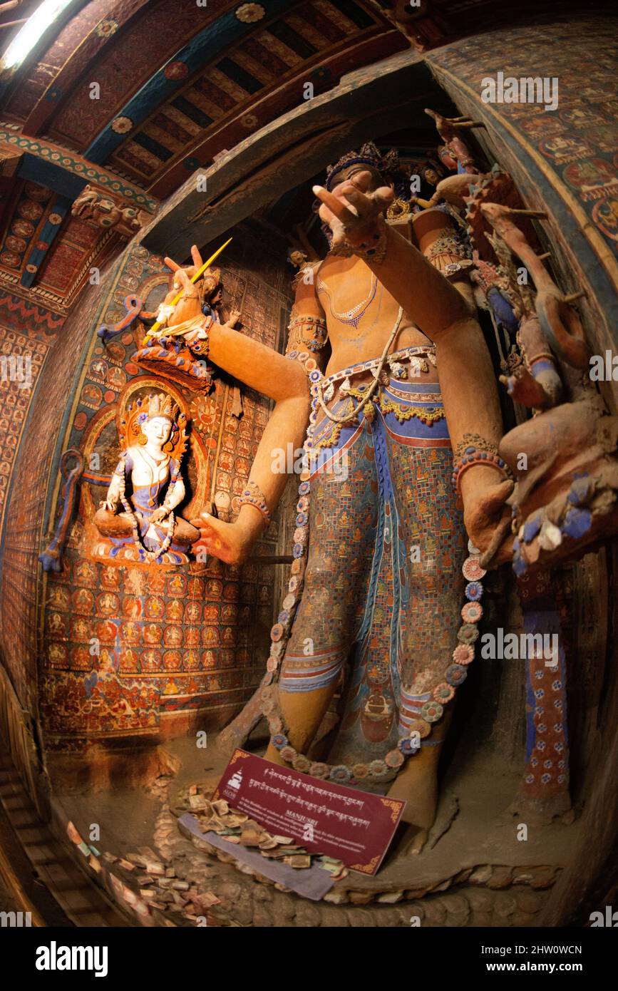 Large standing Buddha in Alchi Monastery or Alchi Gompa at Ladakh ...
