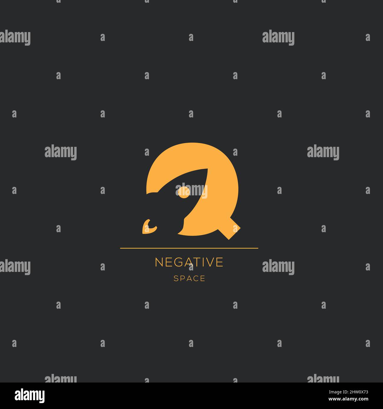 LETTER Q LOGO NEGATIVE SPACE MONOGRAM Stock Vector Image & Art - Alamy