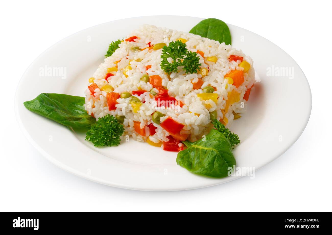 Cooked thai jasmine white rice Cut Out Stock Images & Pictures - Alamy