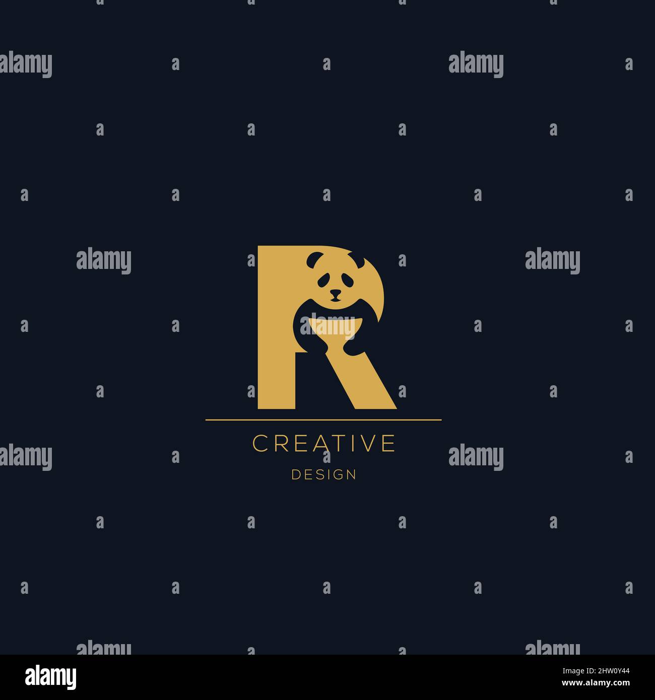 Initial letter R NEGATIVE SPACE logo vector icon Stock Vector Image ...