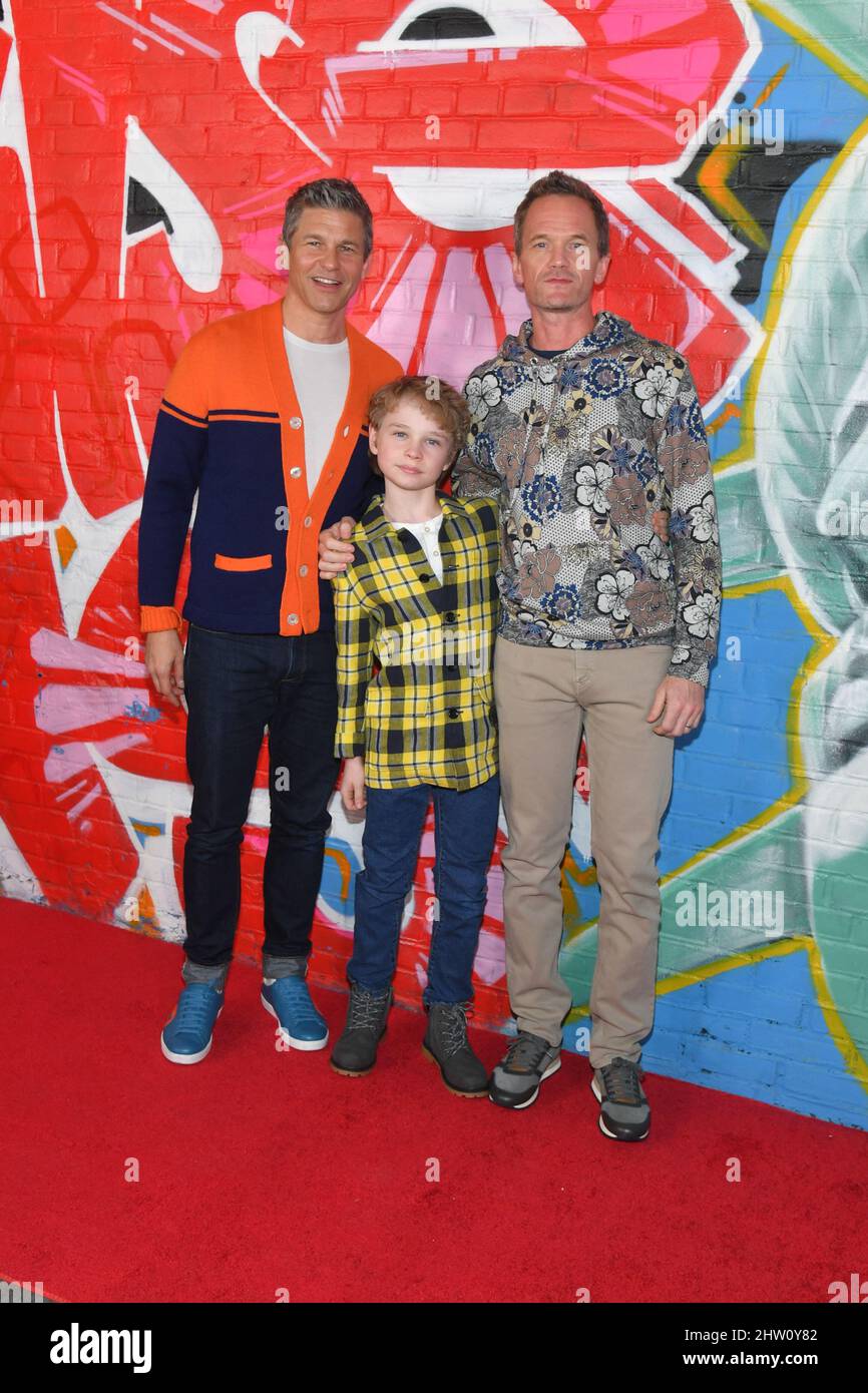 Davis Burtka, Gideon Scott Burtka-Harris and Neil Patrick Harris attend ...