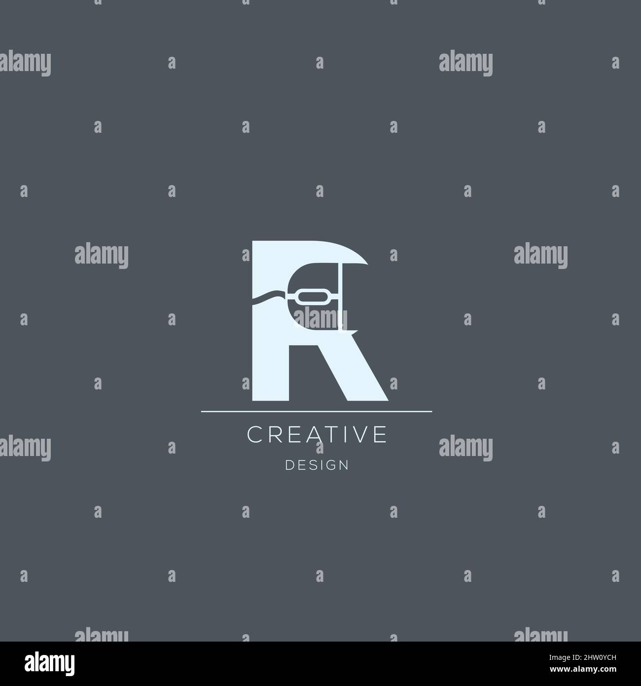 Initial letter R NEGATIVE SPACE logo vector icon Stock Vector Image ...
