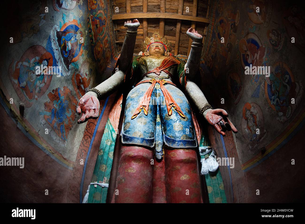 Large standing Buddha in Alchi Monastery or Alchi Gompa at Ladakh ...
