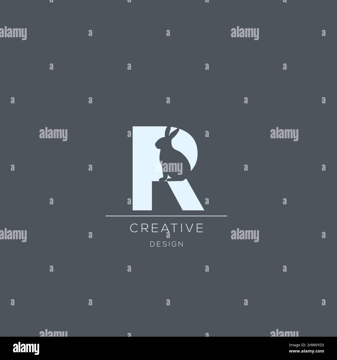 Initial letter R NEGATIVE SPACE logo vector icon Stock Vector Image ...