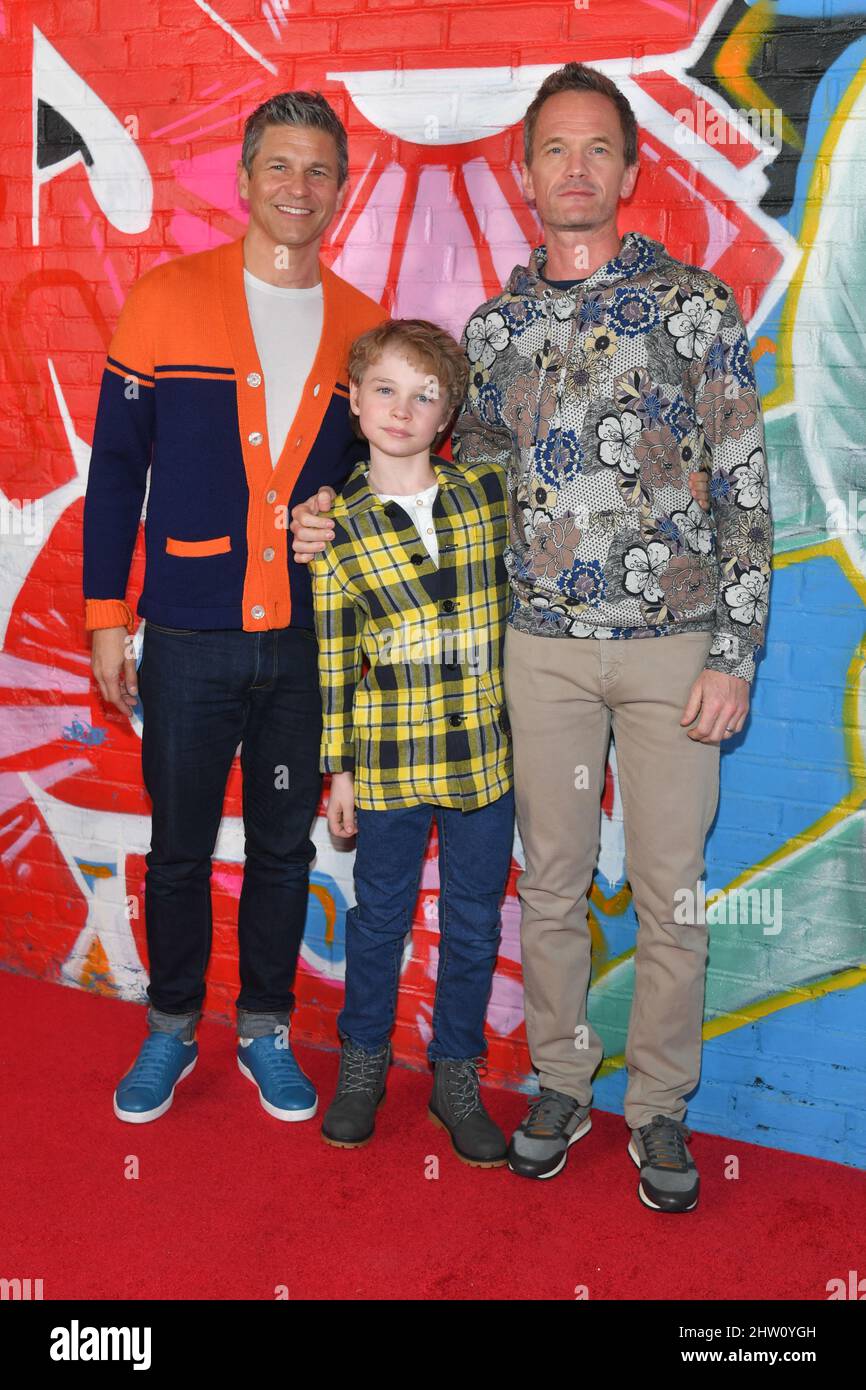 Davis Burtka, Gideon Scott Burtka-Harris and Neil Patrick Harris attend ...