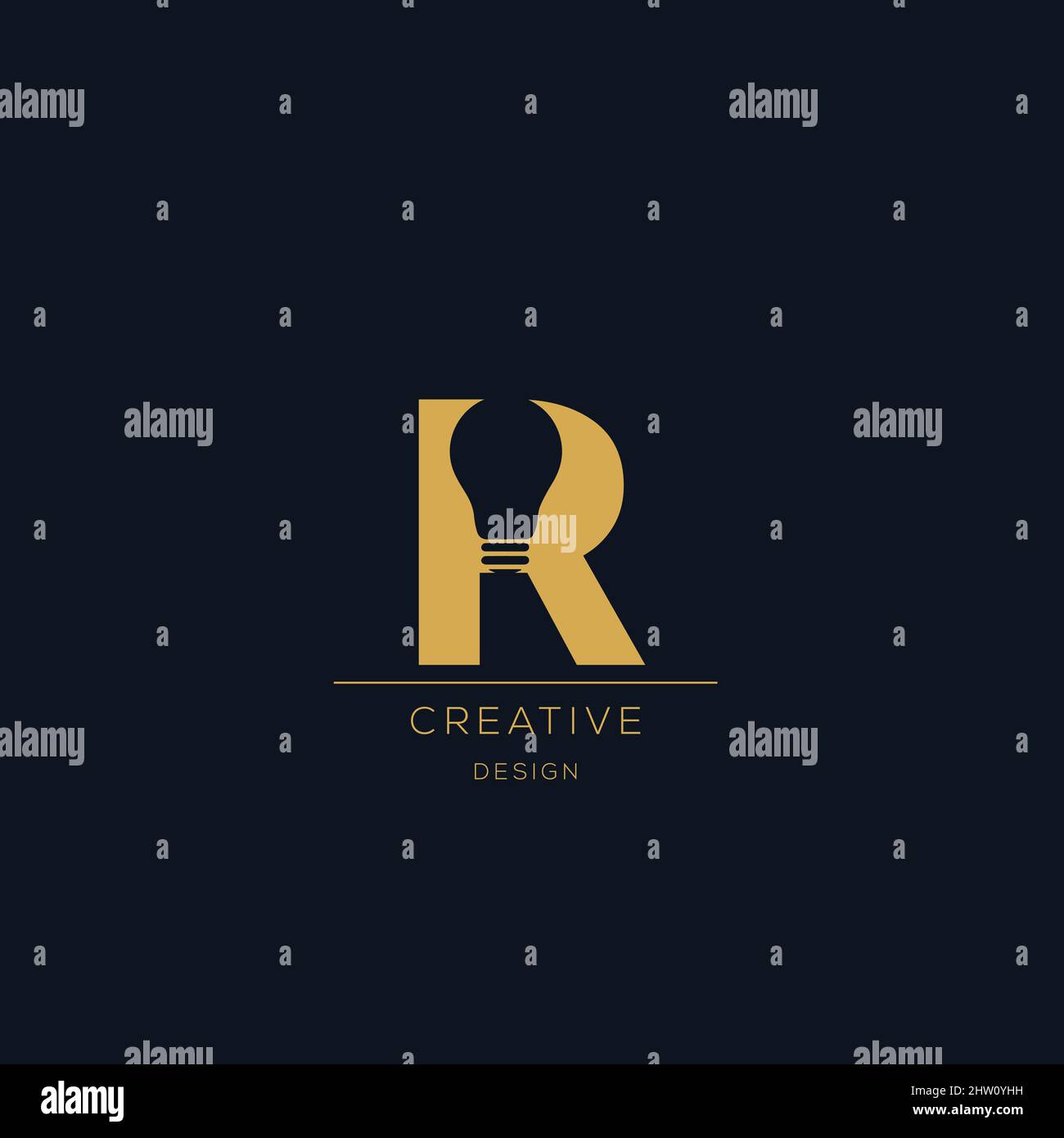 Initial letter R NEGATIVE SPACE logo vector icon Stock Vector Image ...
