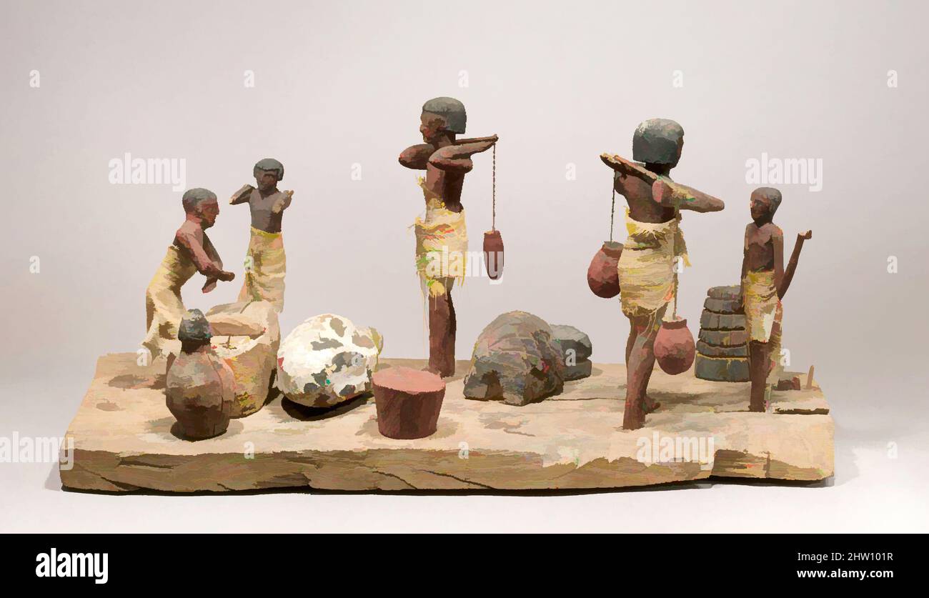 Art inspired by Model farmyard and butchery, Middle Kingdom, Dynasty 11 ...