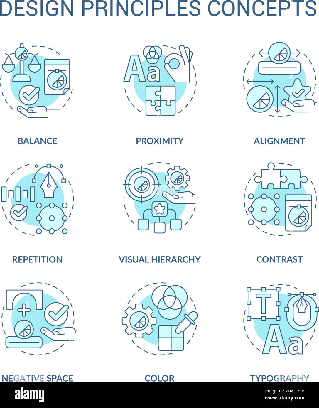 Design principles turquoise concept icons set Stock Vector Image & Art ... Design principles turquoise concept icons set Stock Vector Image & Art ...