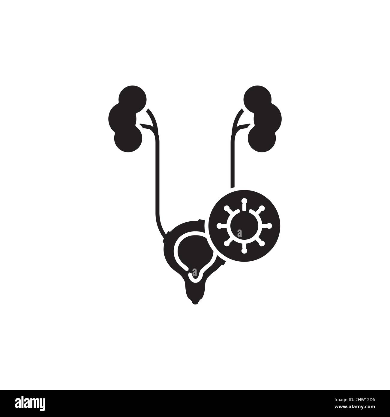 Genitourinary system virus disease color line icon. Pictogram for web ...