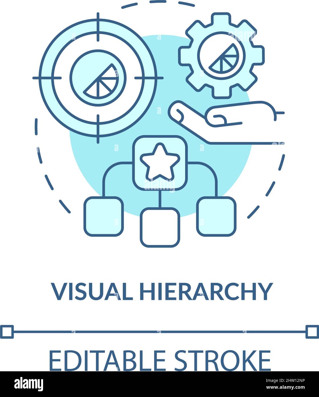 Visual hierarchy turquoise concept icon Stock Vector Image & Art - Alamy