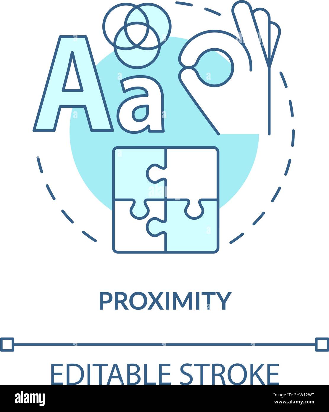 Proximity turquoise concept icon Stock Vector Image & Art - Alamy