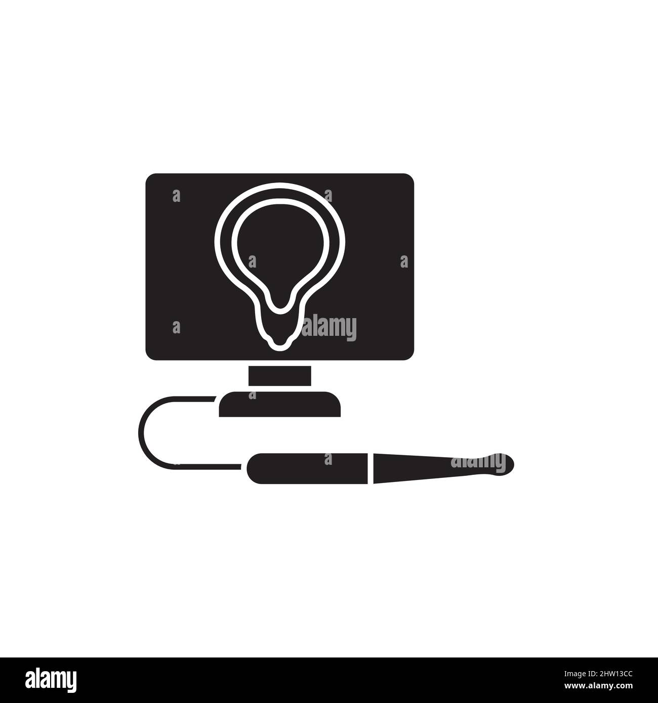 Ultrasound urinary system color line icon. Pictogram for web page ...