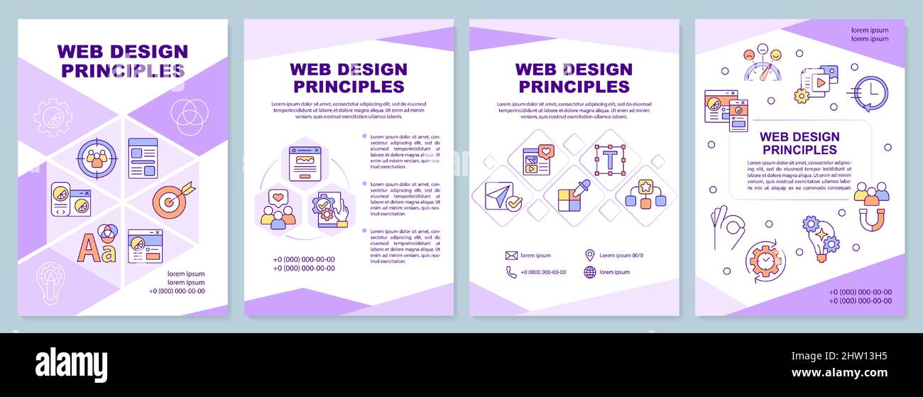 Web design principles purple brochure template Stock Vector Image & Art ...