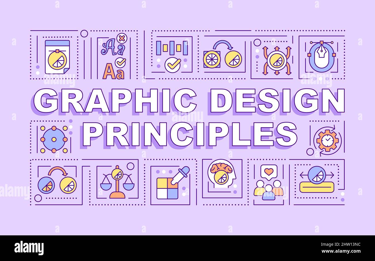 Graphic design principles word concepts purple banner Stock Vector ...