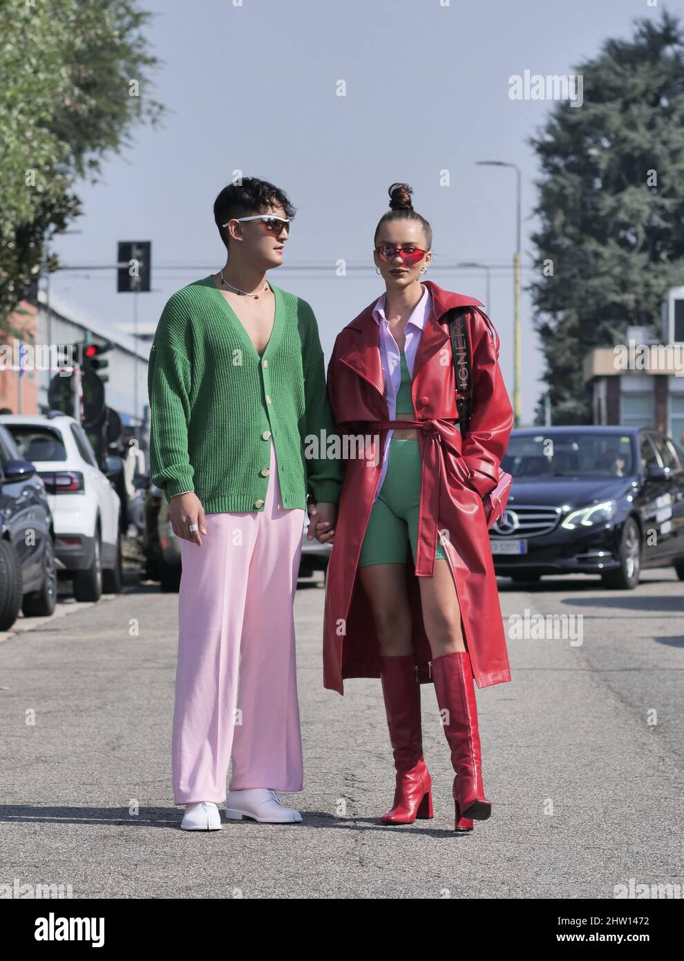 Fashion bloggers street style outfits during Milano fashion week fall ...