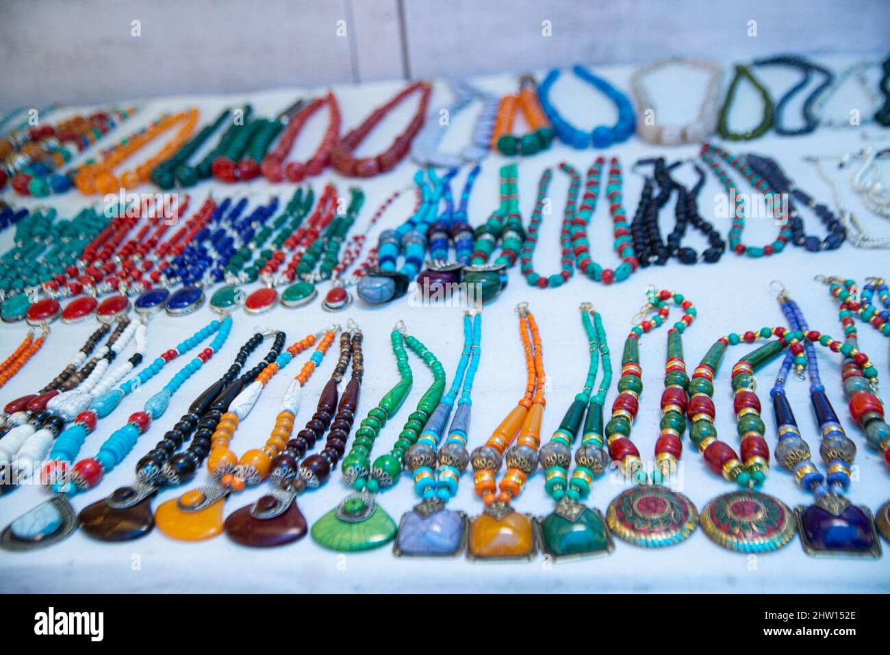 Stone jewelry as Religious souvenirs necklace for sale on street shop ...