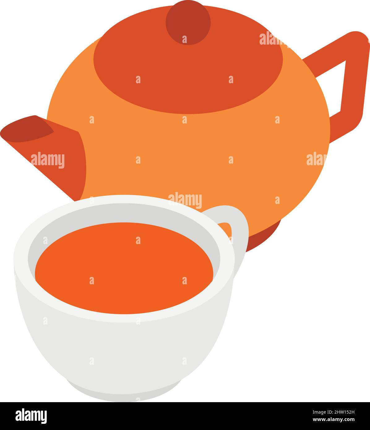Tea tradition icon isometric vector. Beautiful ceramic teapot and cup ...