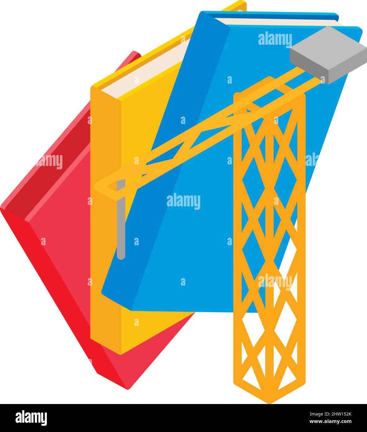 Construction education icon isometric vector. Building tower crane and ...