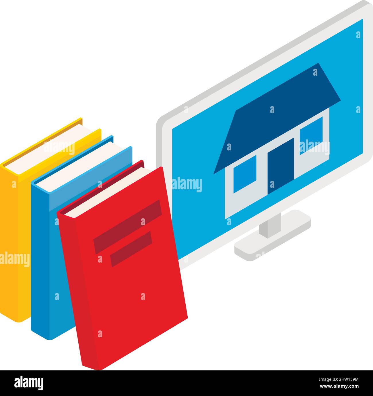 Design concept icon isometric vector. House project on computer screen ...