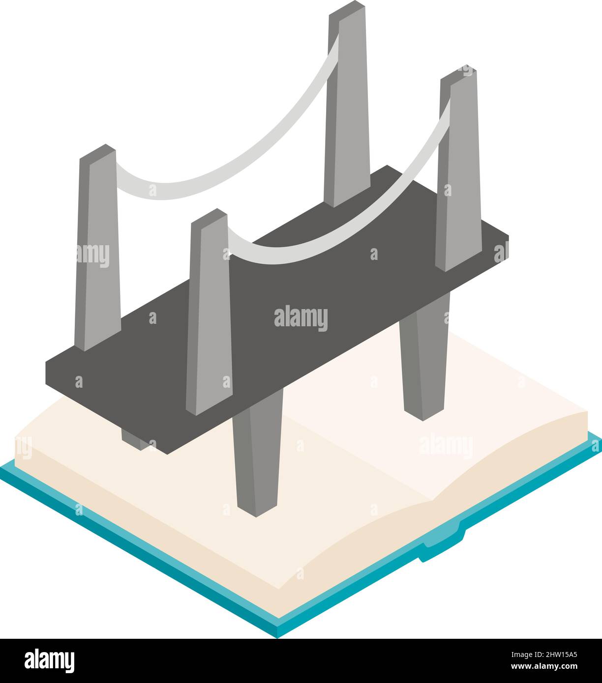 Engineering education icon isometric vector. Modern bridge model on ...