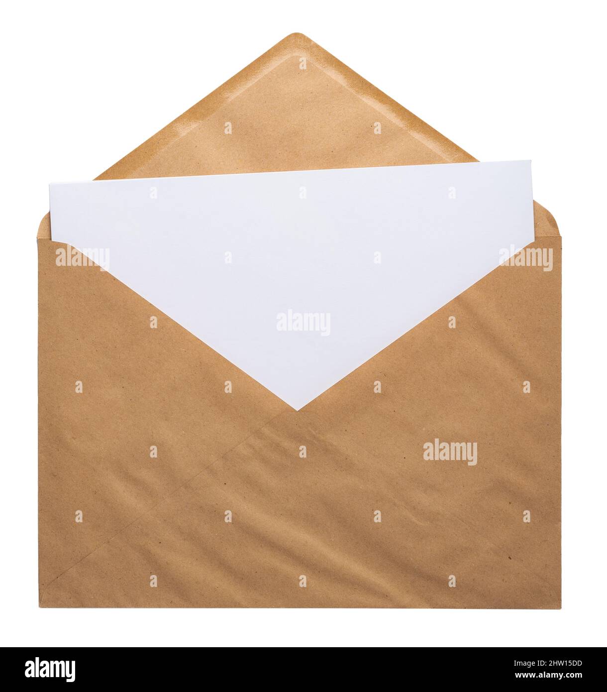Recycled craft paper envelope isolated white background Stock Photo - Alamy