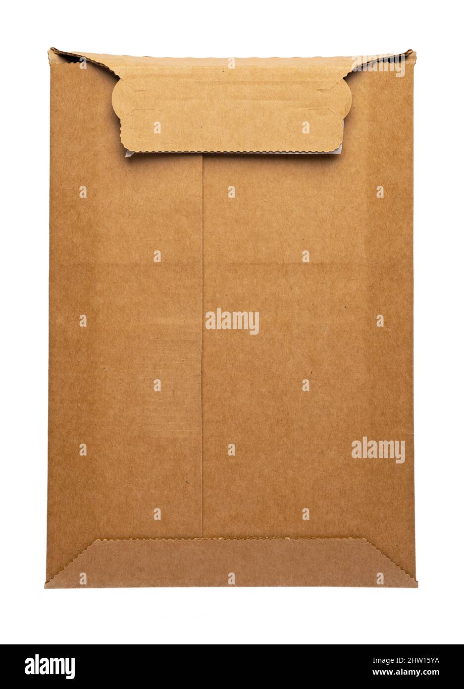 Brown envelope front and back isolated on white background. Letter top view Stock Photo - Alamy