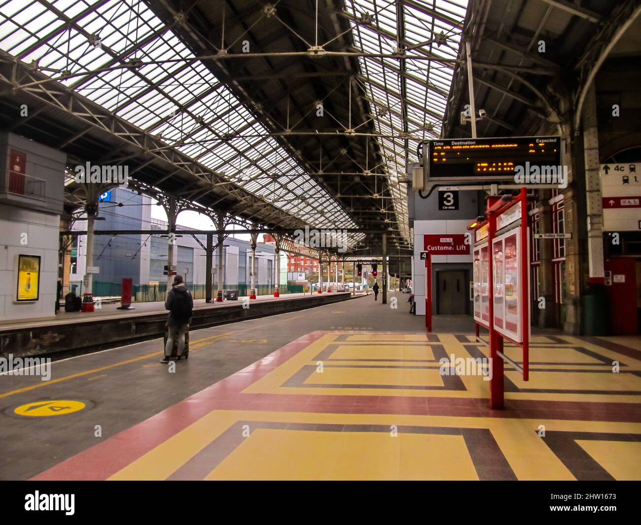 The platform of the train station by Preston, UK Stock Photo - Alamy