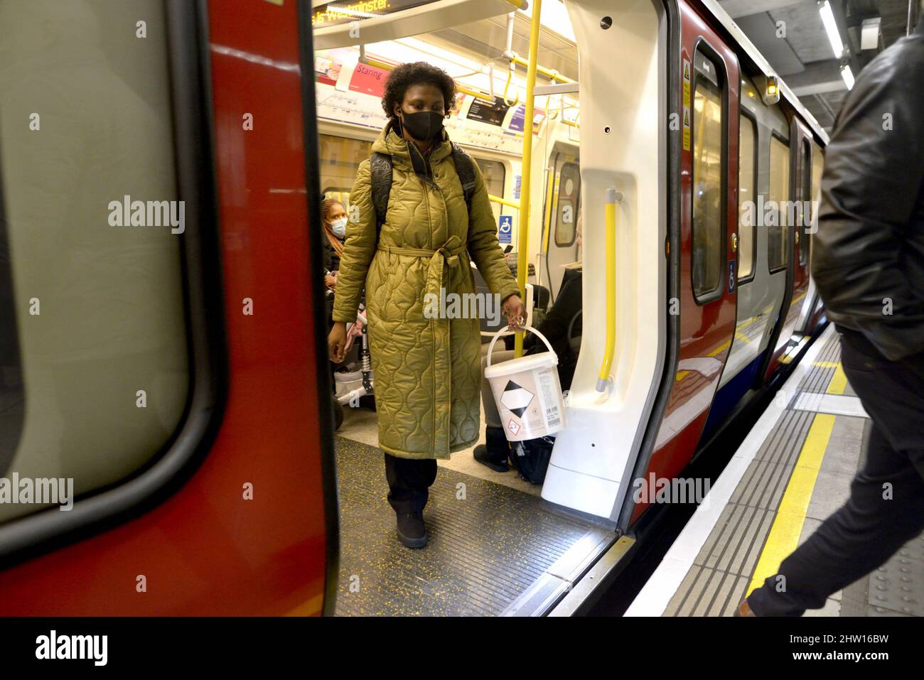 London, England, UK. London underground - mask wearing during COVID ...