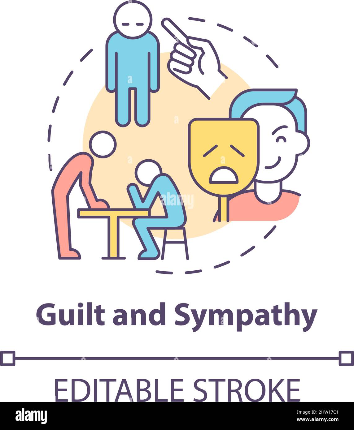 Guilt and sympathy concept icon Stock Vector Image & Art - Alamy